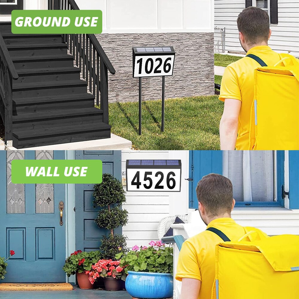 LED solar house number motion sensor outdoor court... – Grandado