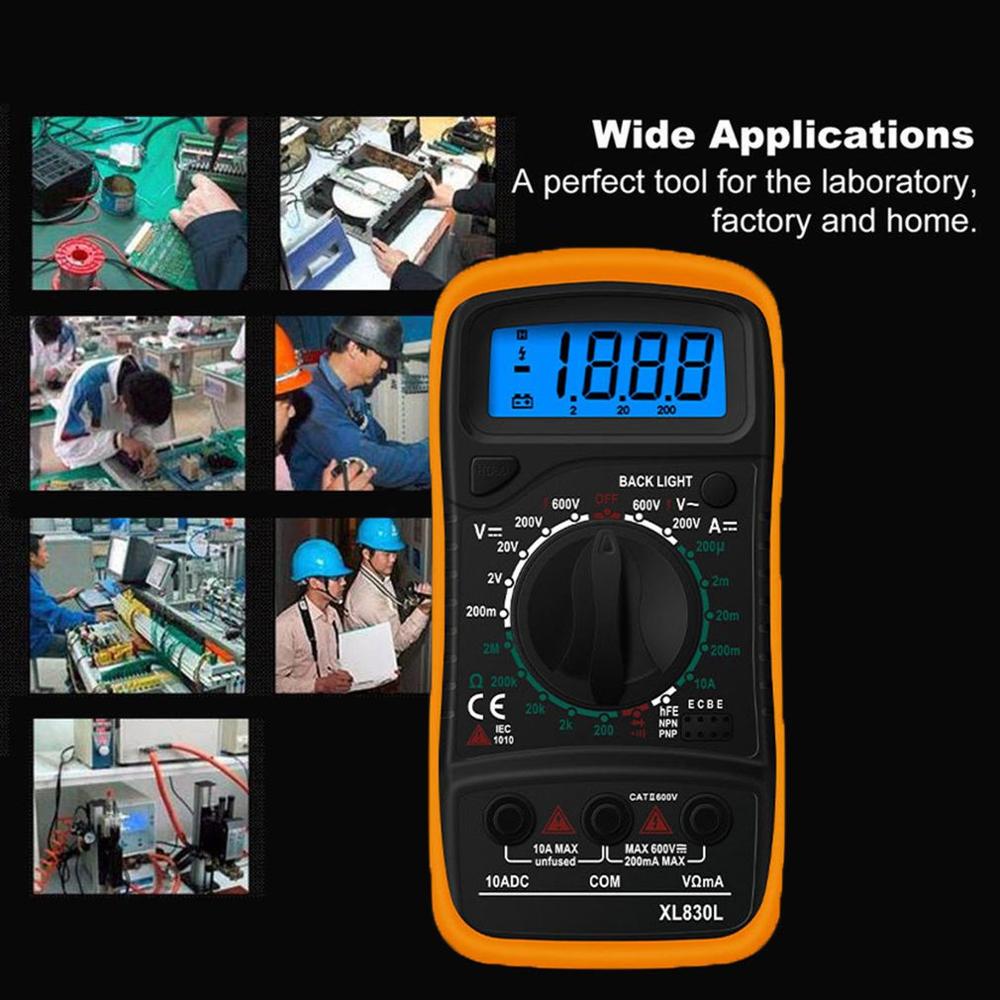 XL830L LCD Digital Multimeter Ammeter Voltmeter Oh... – Vicedeal