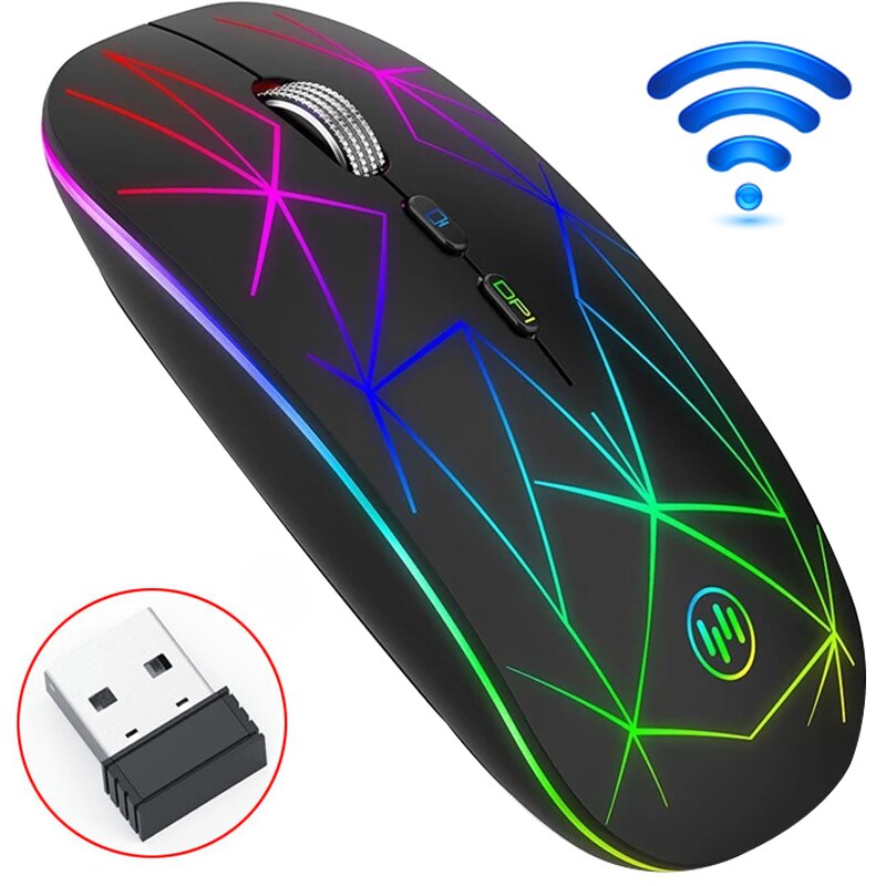Draadloze Muis Rgb Gaming Muis Draadloze Computer ... – Vicedeal