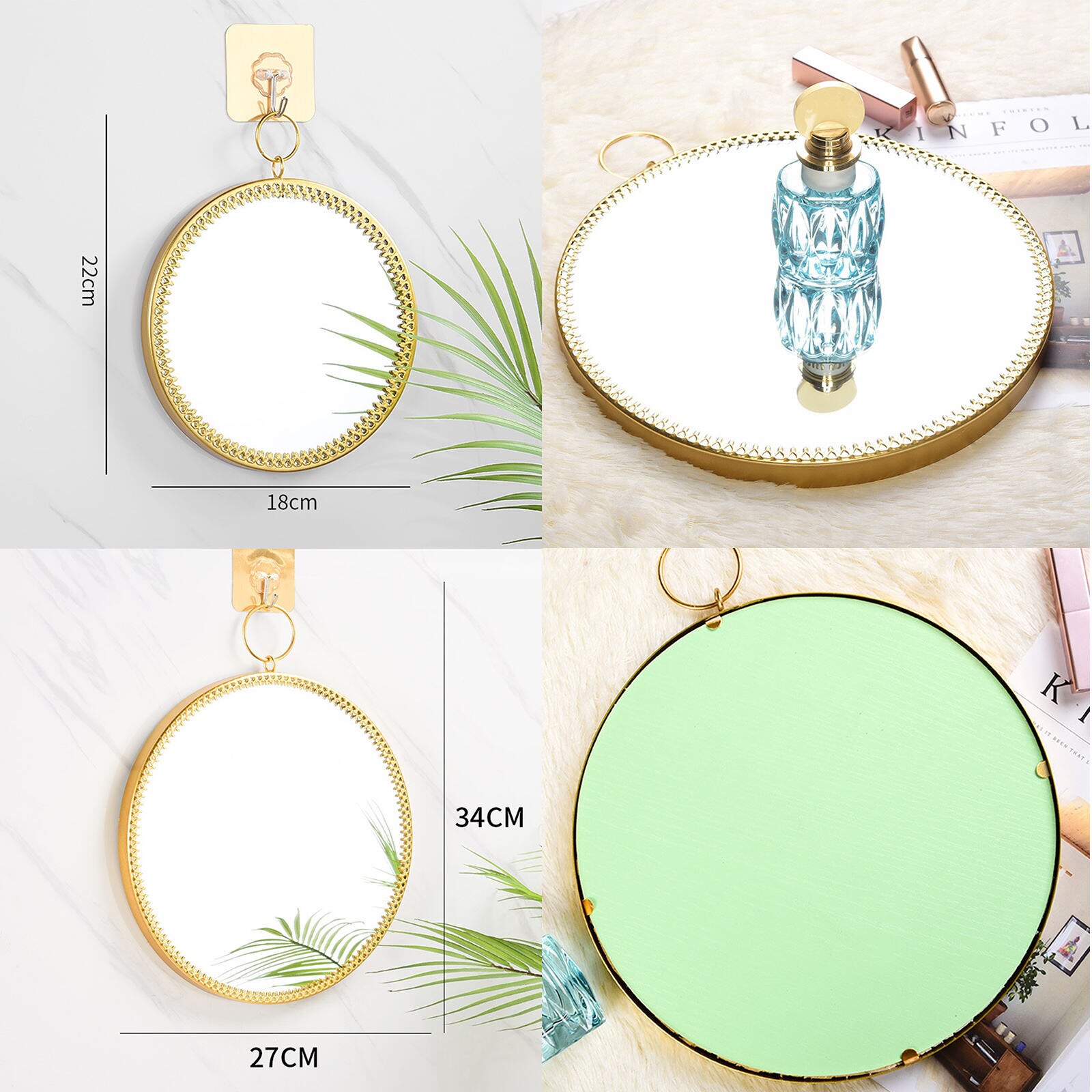 Wall Mirror Round Wall Mirror Makeup Dressing Mirr... – Grandado