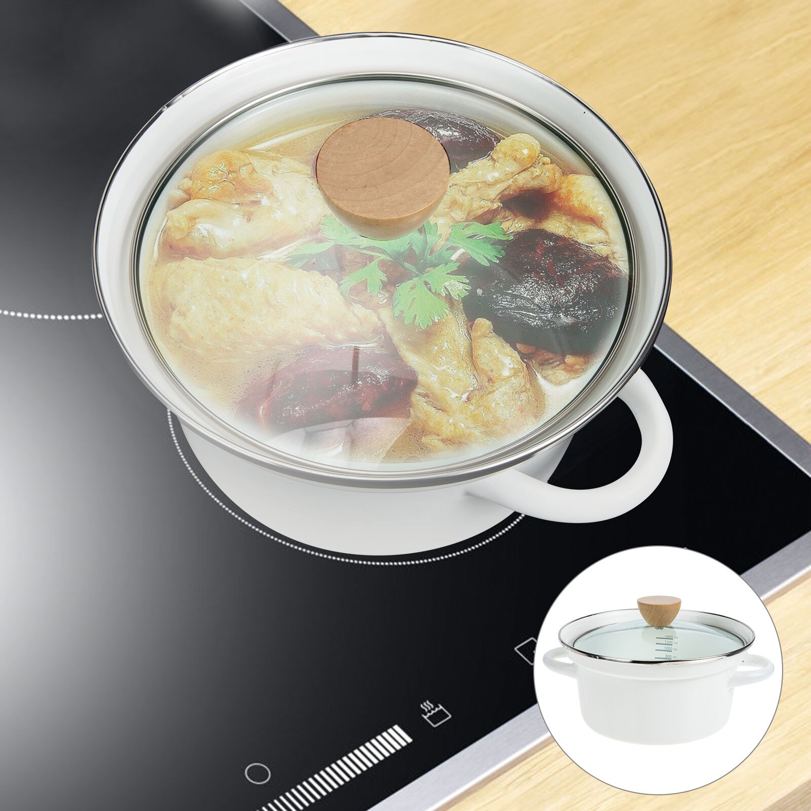 Household Stew Pot Enamel Stockpot Cooking Pot Cle... – Vicedeal