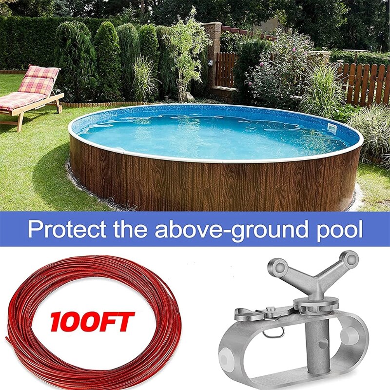 1 Set Winter Swimming Pool Cover Cable and Winch K... – Grandado