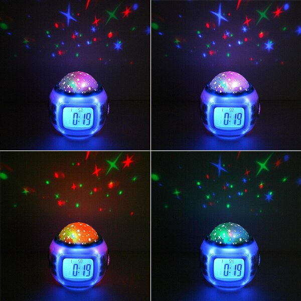 Music Starry Sky Projection Alarm Clock Digital LE... – Vicedeal