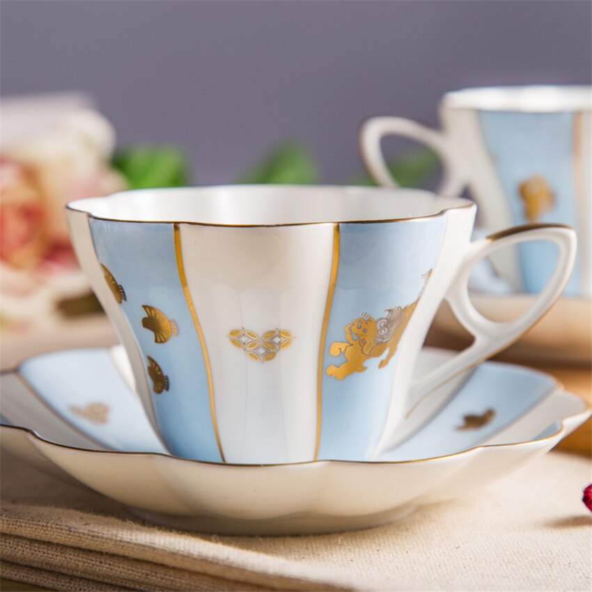 Europe Ceramic Tea Cup And Saucer Set Retro Bone C... – Grandado
