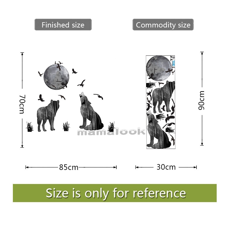 Forest Wolf Moon Birds Wall Stickers for kids room... – Vicedeal