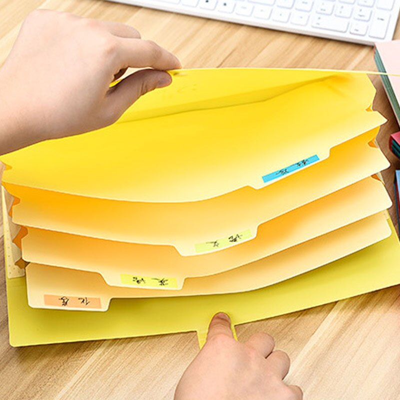 4 Color A4 Cute Smile Waterproof File Folder 5 Lay... – Vicedeal