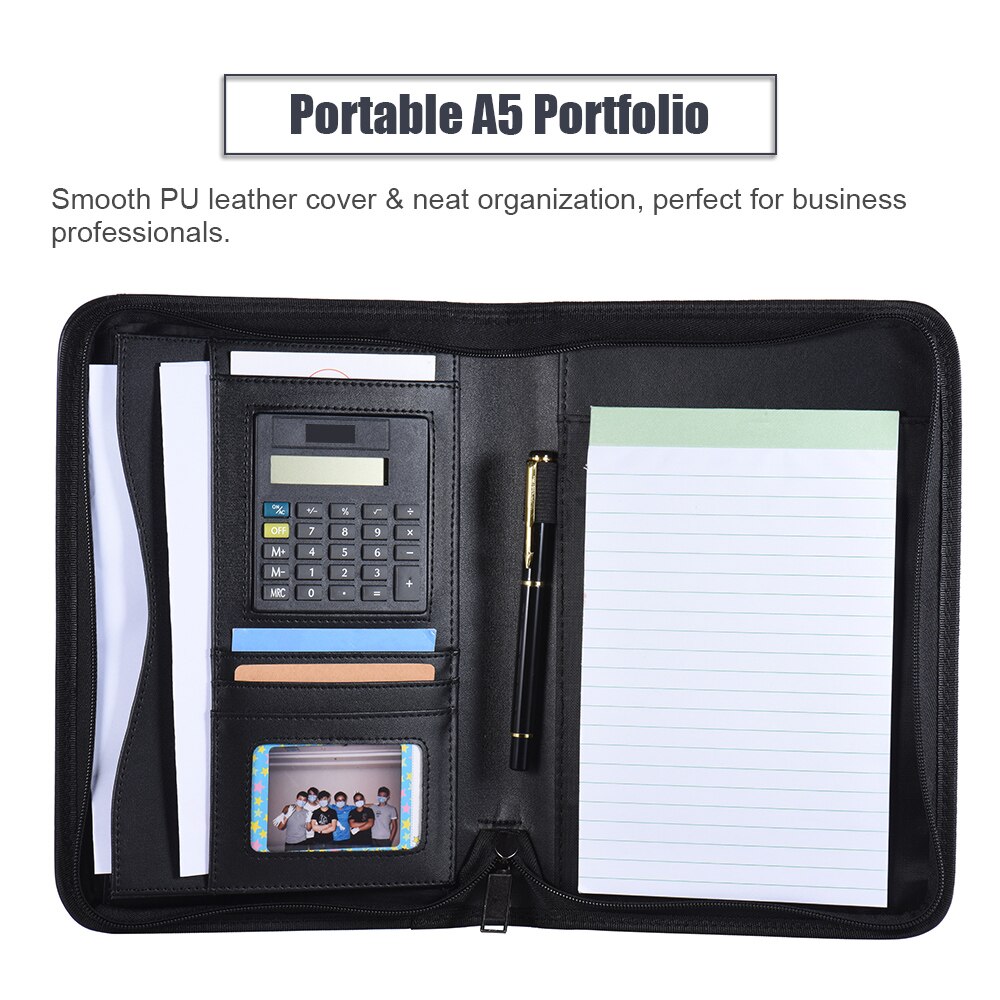 Padfolio PU Leather A5 Portable Business Portfolio... – Grandado