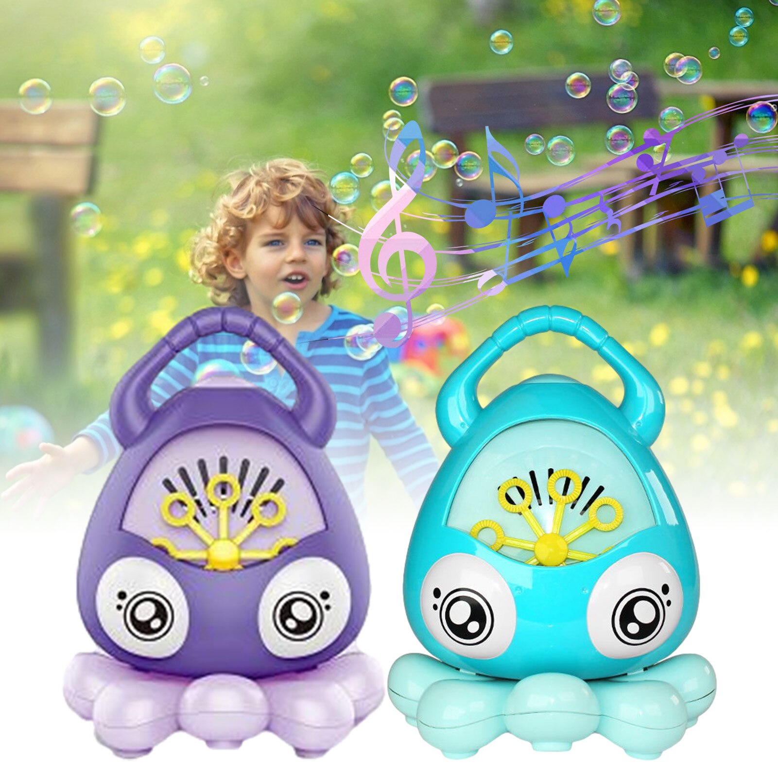 Automatic Bubble Machine Octopus Music Bubble Blow... – Grandado