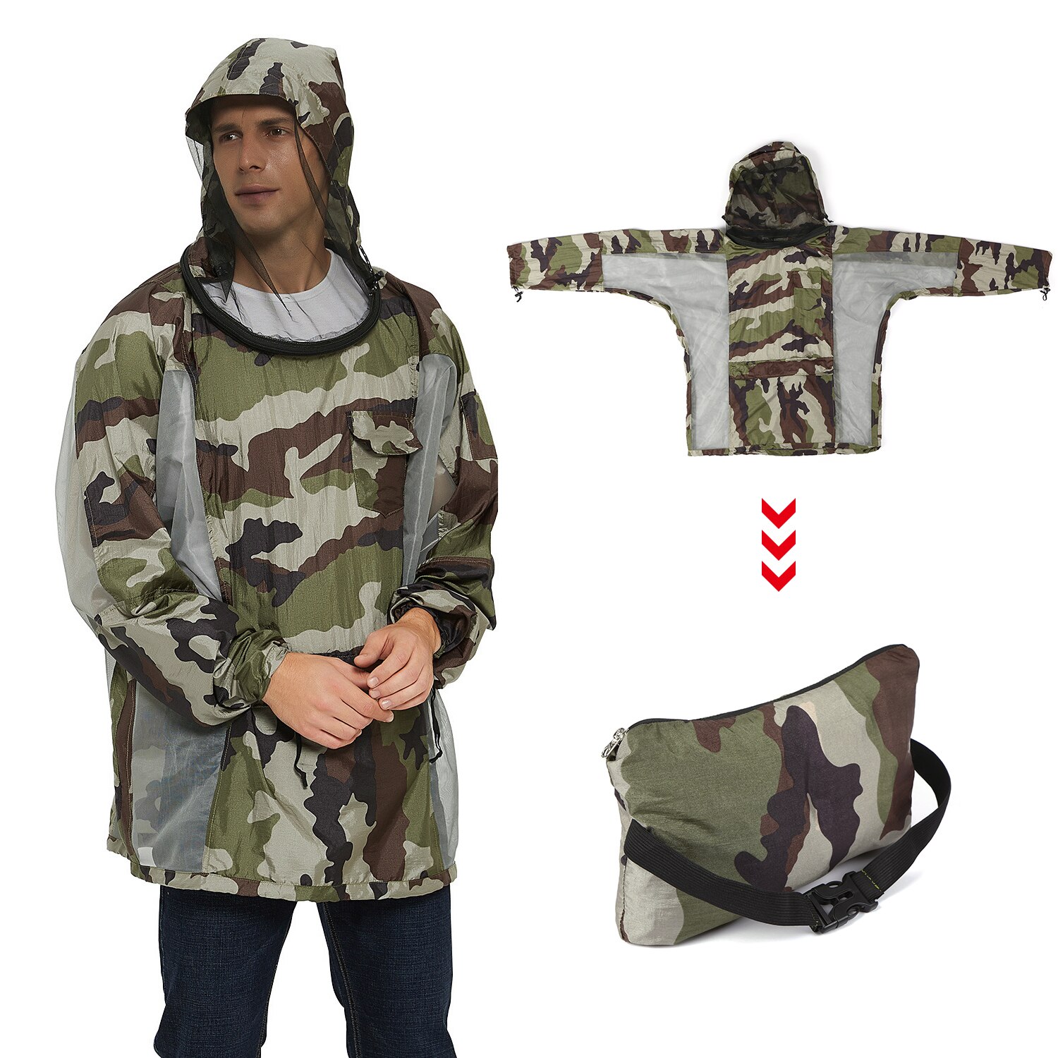 Breathable Bug Jacket with Zippered Hood Mosquito ... – Vicedeal