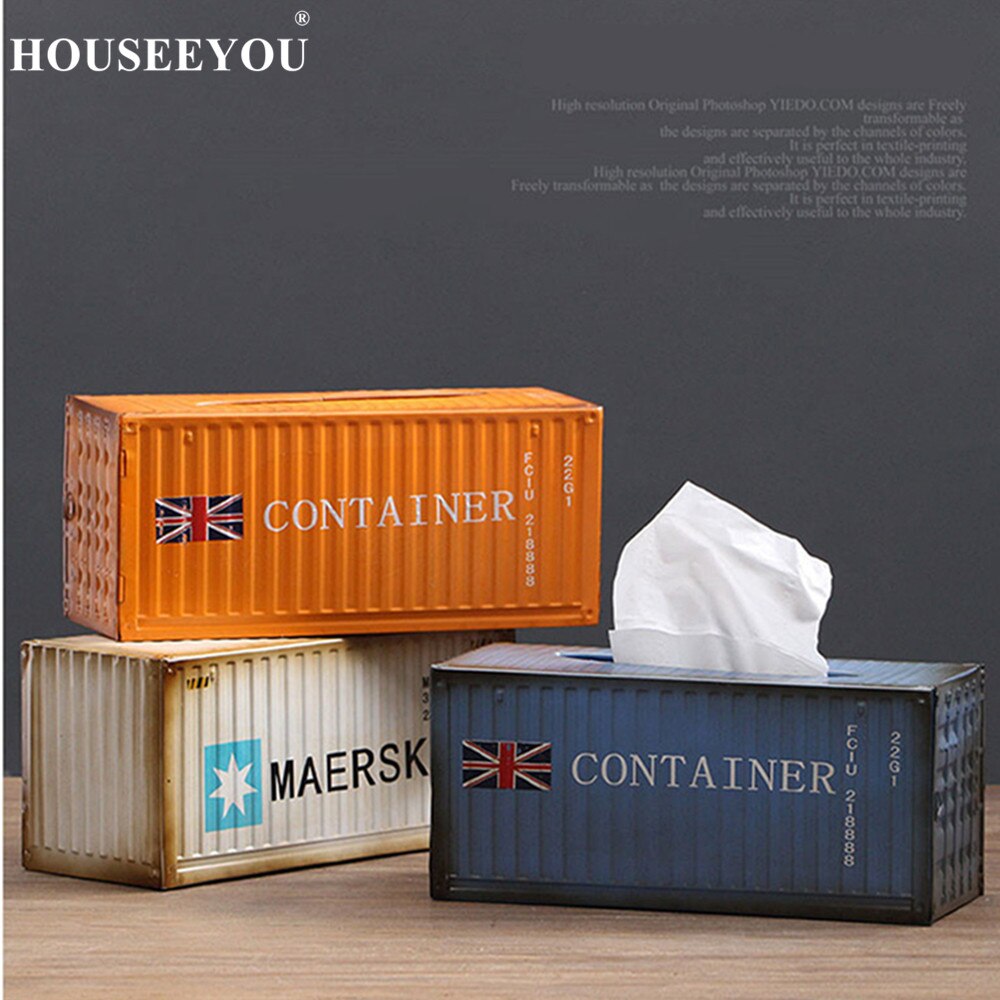 Retro Wrought Iron Industrial Container Tissue Box... – Grandado