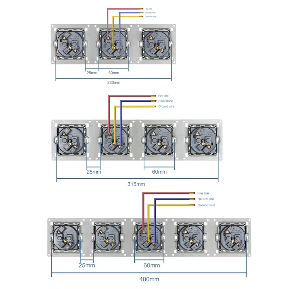 Wall Power Socket Tempered Crystal Glass Panel 16A... – Vicedeal
