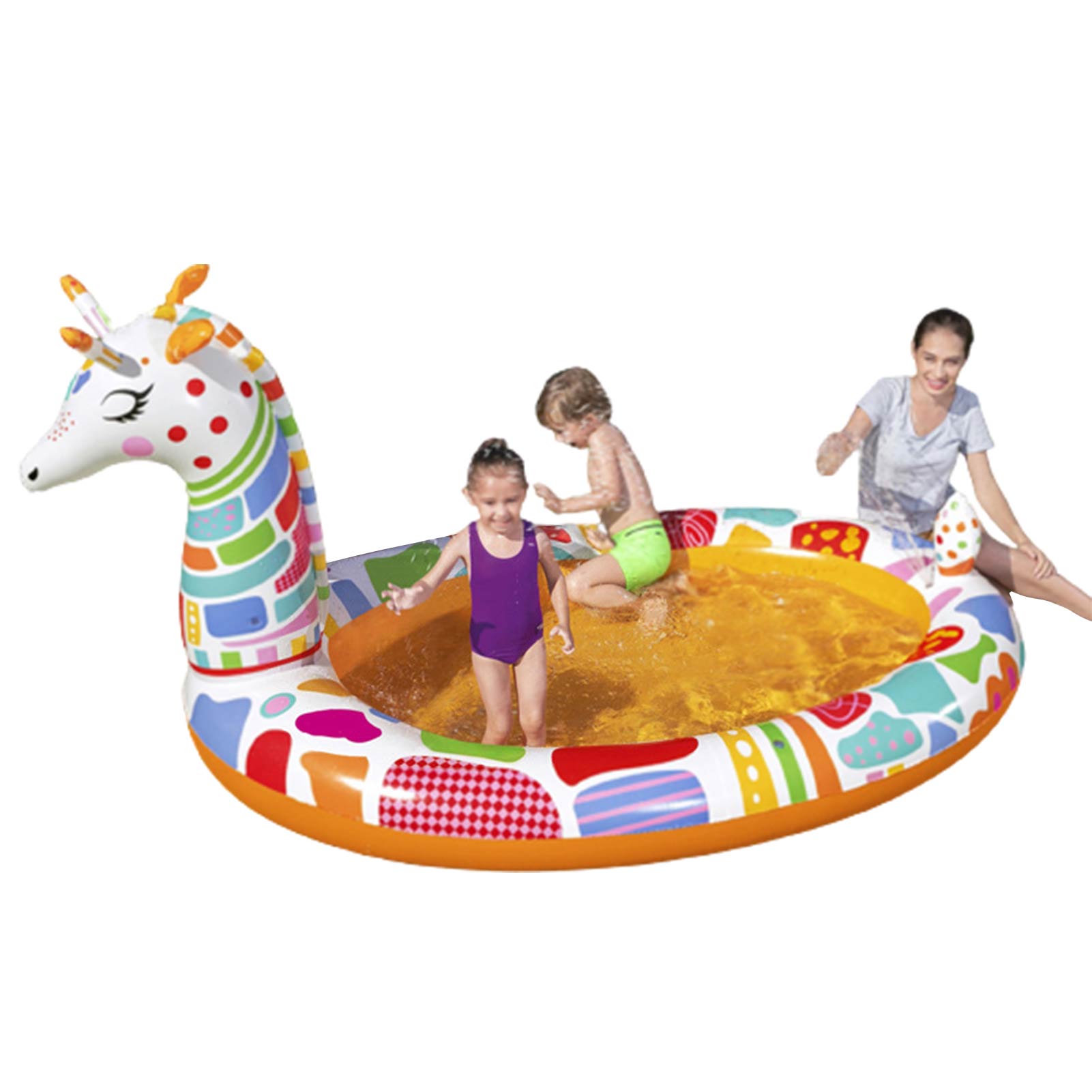 Inflatable Giraffe Swim Pool Water Spray Thickened... – Grandado