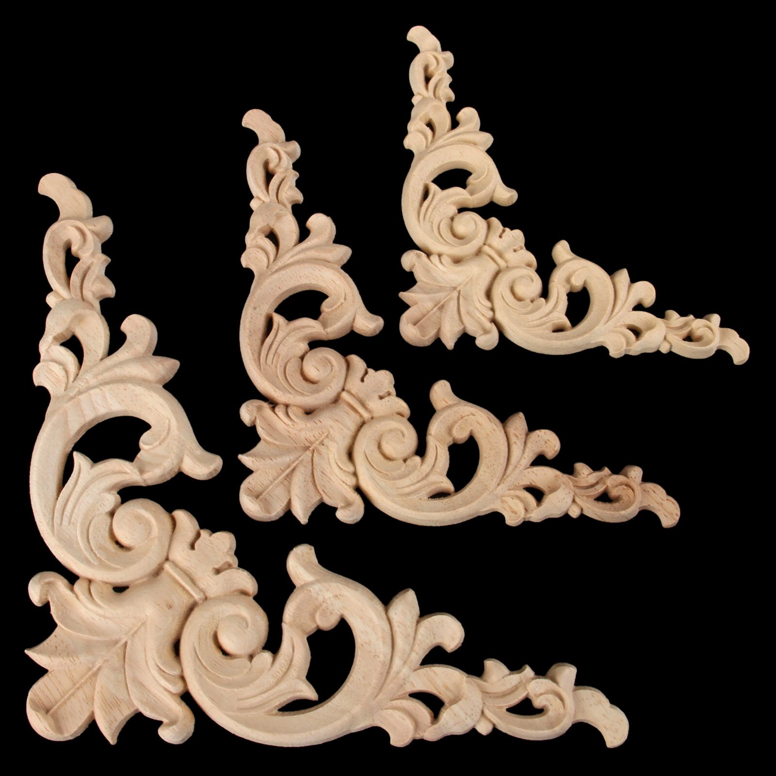 1Pc Woodcarving Flower Decal Corner Carved Europea... – Grandado