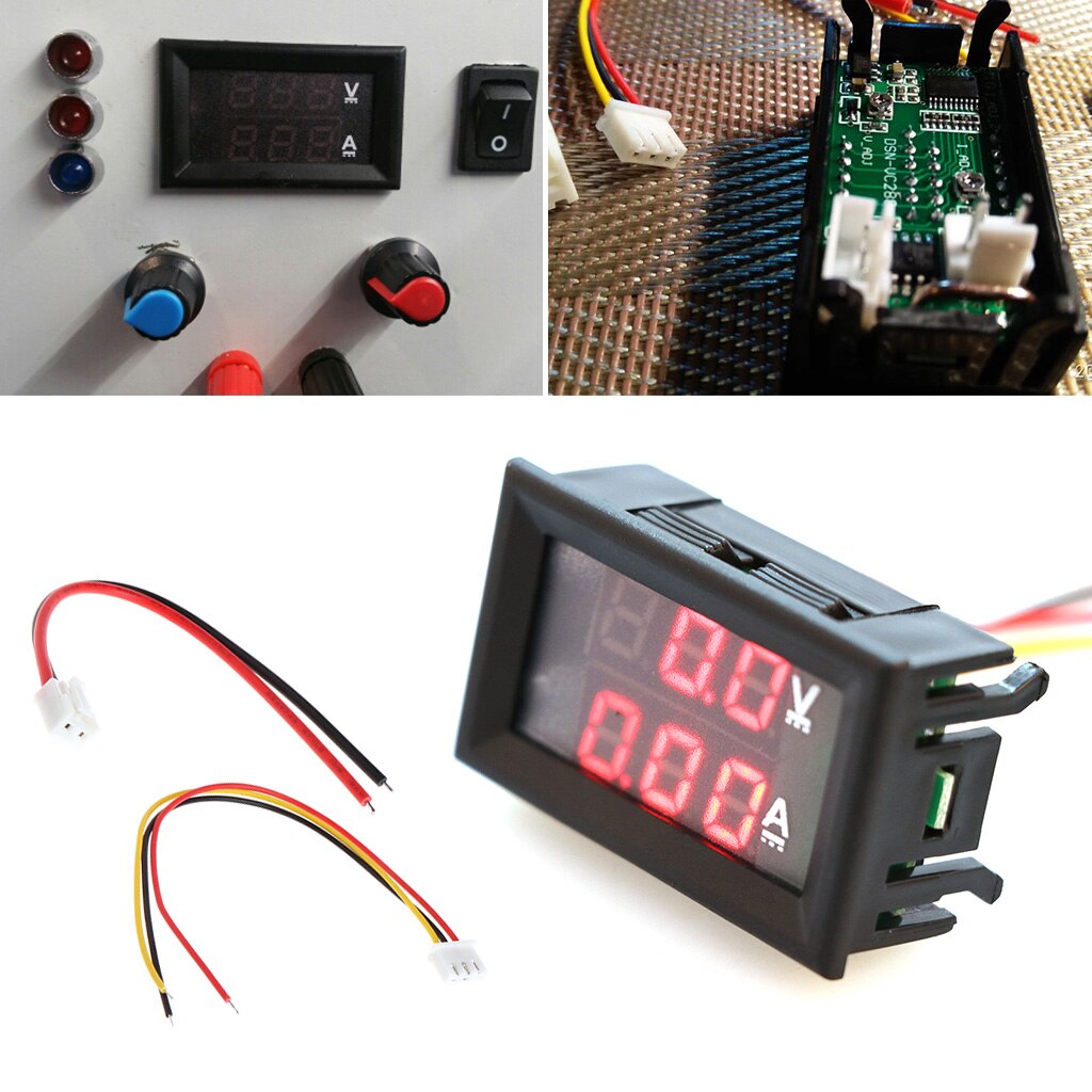 DC 0-100V 10A Dual LED Digital Voltmeter Ammeter V... – Grandado