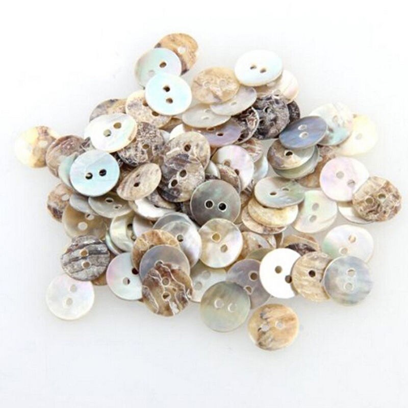 100Pcs/lot Mother of Pearl Round Shell Buttons Scr... – Grandado