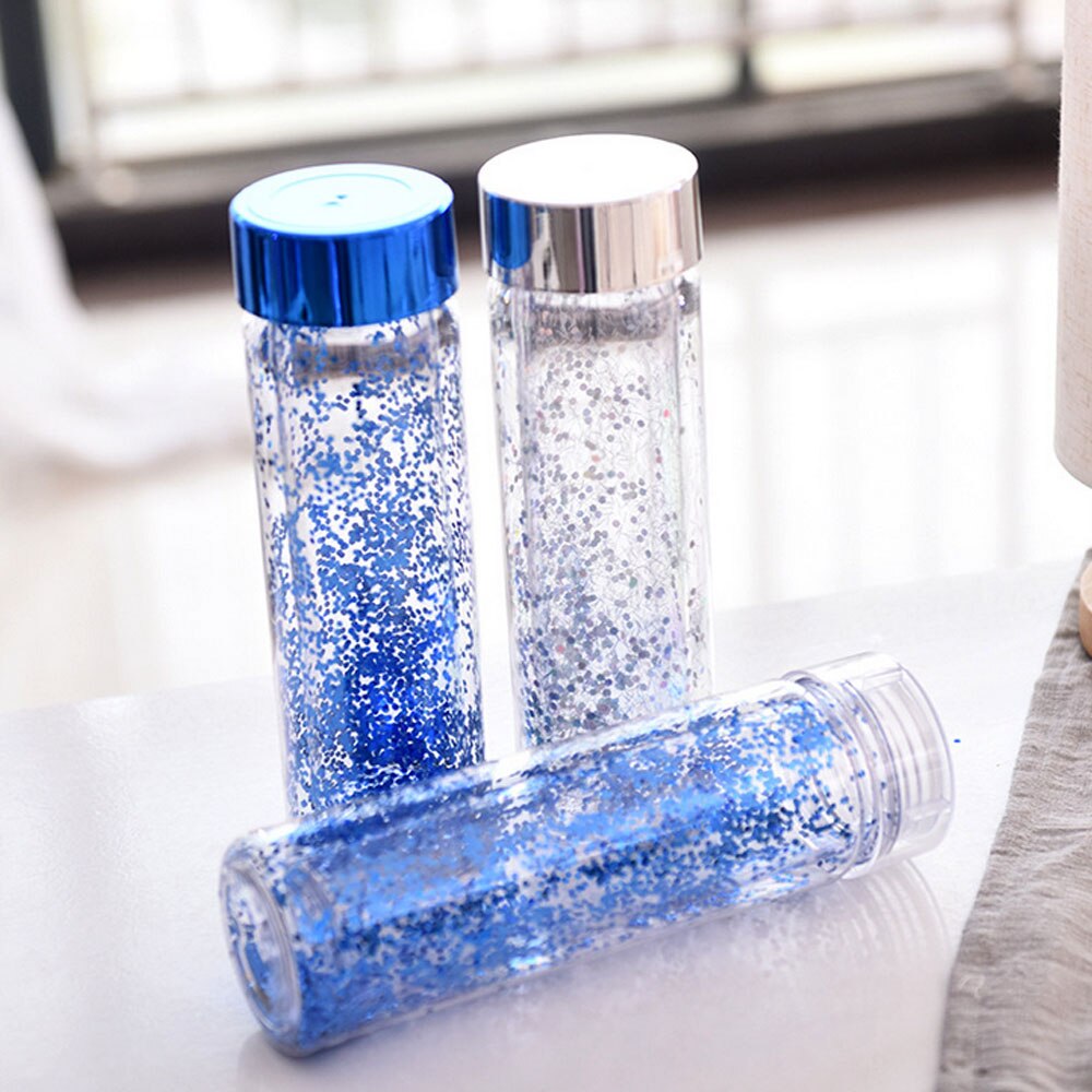 Behogar 600ml Dubbele Laag Glitter Plastic Water D... – Grandado