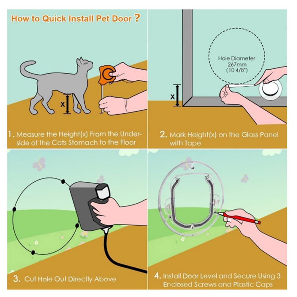 Dog Door 4 Ways Lock Lockable Acrylic Noise Reduct... – Grandado