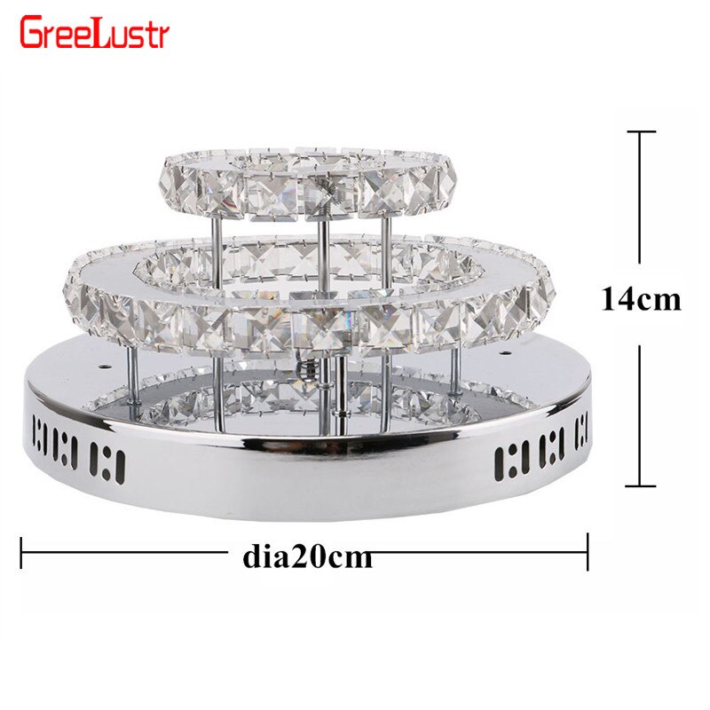 Led Crystal Plafond Verlichting 23W 2Ring Spiegel ... – Vicedeal