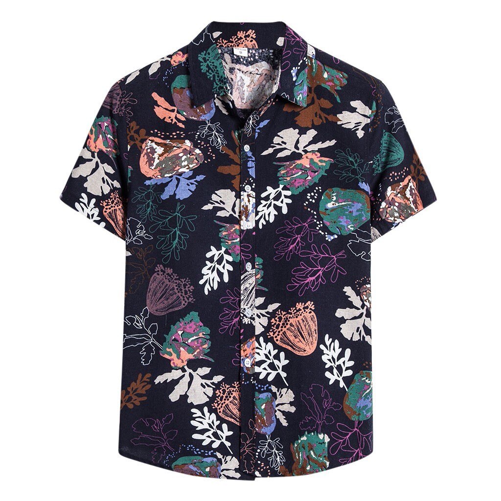 Zomer Man Shirt Heren Etnische Korte Mouw Casual S... – Vicedeal