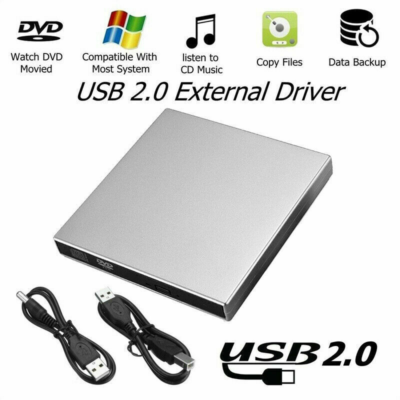 USB 2.0 External DVD/CD Disc Drive Burner Reader f... – Grandado