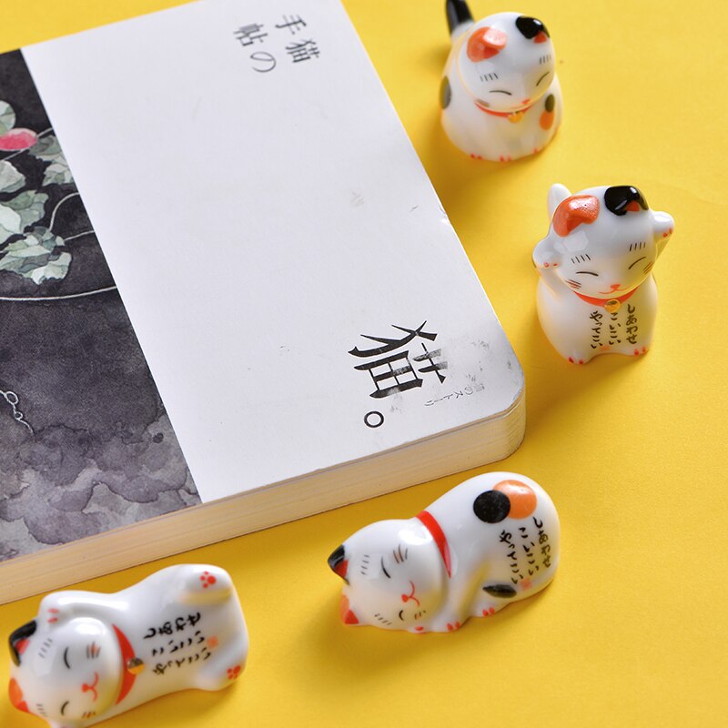 Ceramic paint brush pen holder cat shape pen shelf... – Grandado