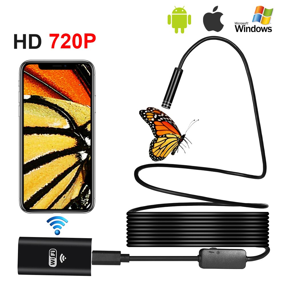 Endoscope Wifi HD 720P 1-10M | 1,3 mp, 8mm, Iphone... – Grandado