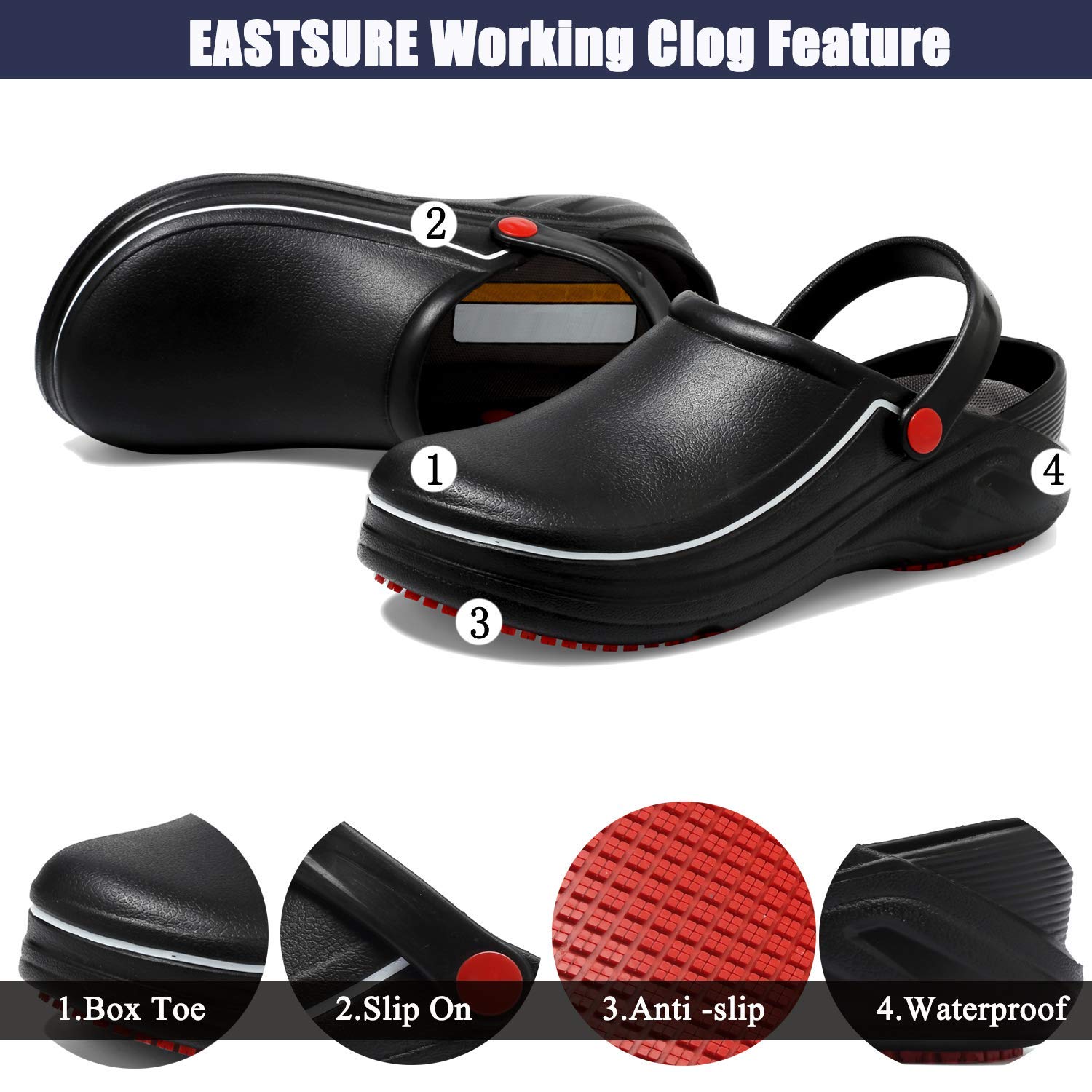 YEINSHAARS EVA Chef Shoes Non-slip Waterproof Oil-... – Grandado