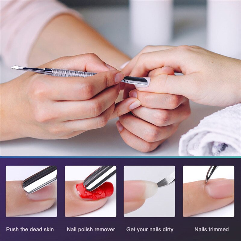 1Pc Double Head Rvs Nail Cuticle Pusher Spoon Remo... – Vicedeal