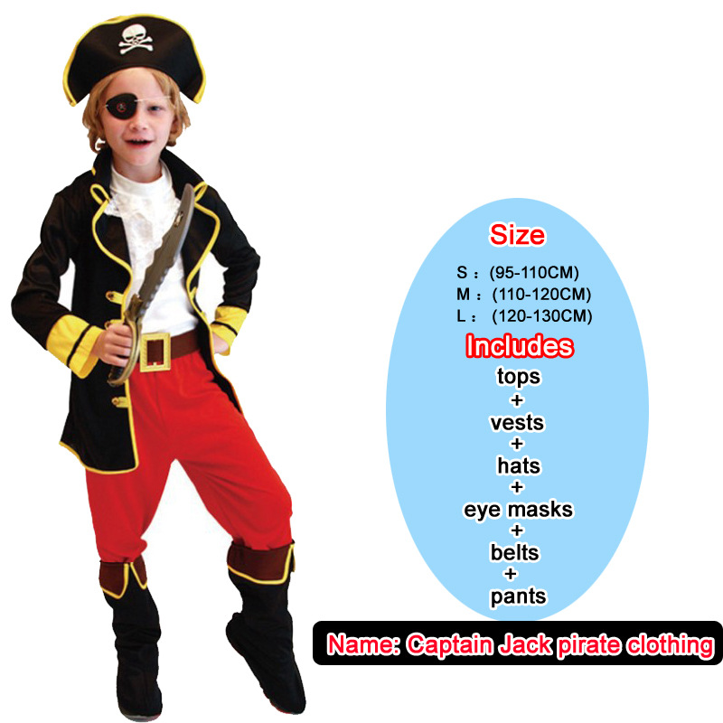 Captain Pirate Skull Costume Kid Boy Girls Hallowe... – Vicedeal