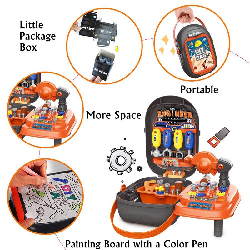 Kids Engineer Workshop Pretend Playset Constructio... – Grandado