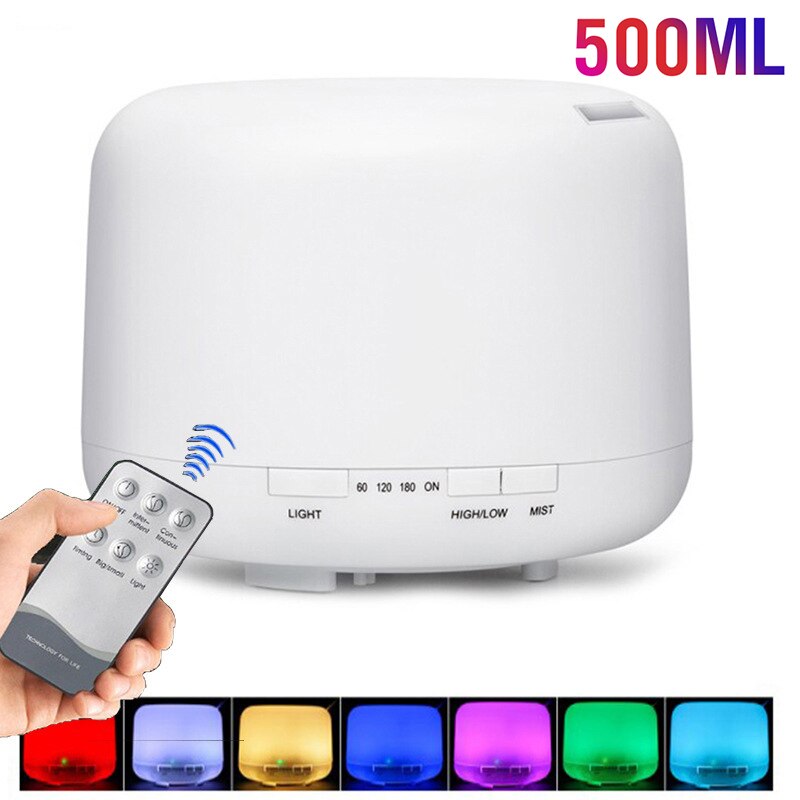 500ML Air Humidifier Diffuser With Remote Control ... – Grandado