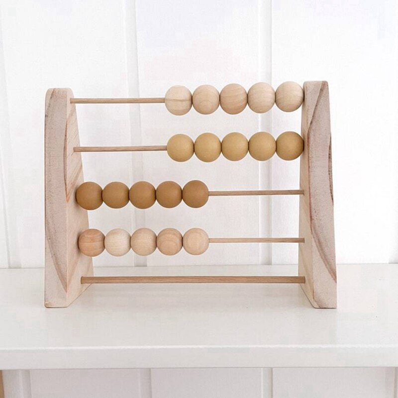 Natural Wooden Abacus with Beads Kids Room Desktop... – Grandado