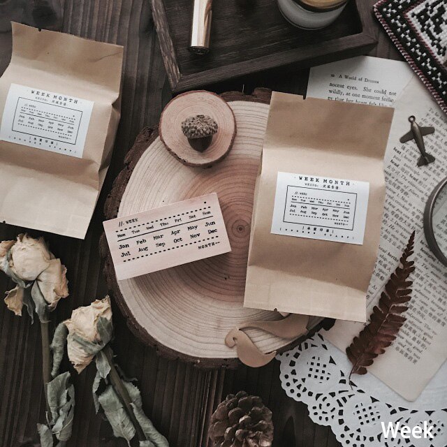 Sello de calendario de Mes de la Semana de la luna... – Vicedeal