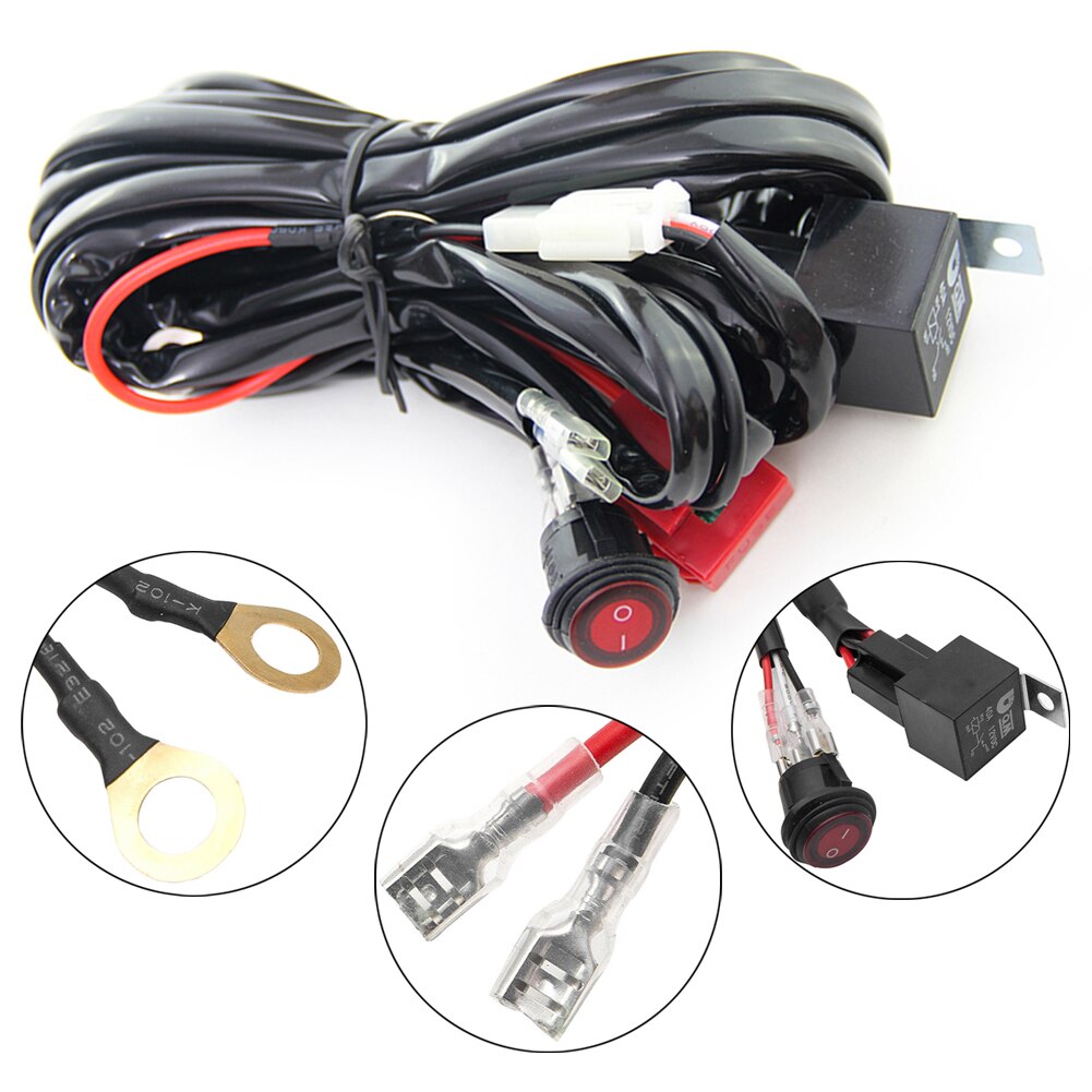 12V 40A Relay Wiring Harness Work Fog Light Bar Ki... – Grandado
