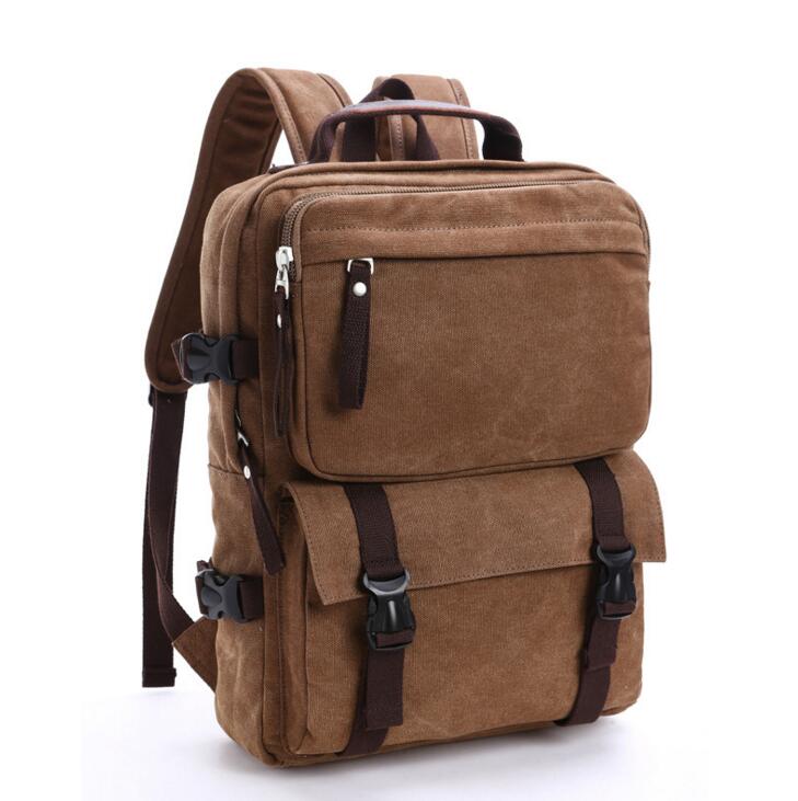 070417 men canvas backpack student school bag – Vicedeal