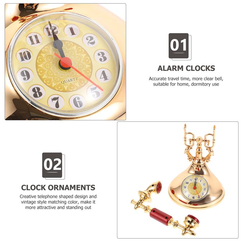 Vintage Telephone Clock Retro Globe Antique Teleph... – Grandado