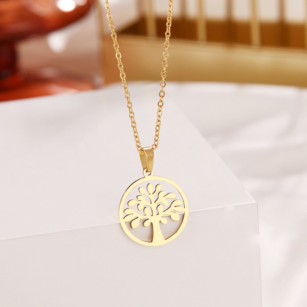 DOTIFI 316L Edelstahl Halskette Runde Anhänger Glü... – Vicedeal