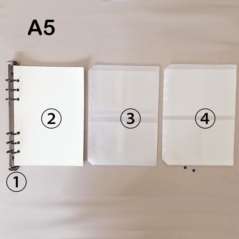 A5/a6 pvc filholder standard 6 huller spiral notes... – Grandado