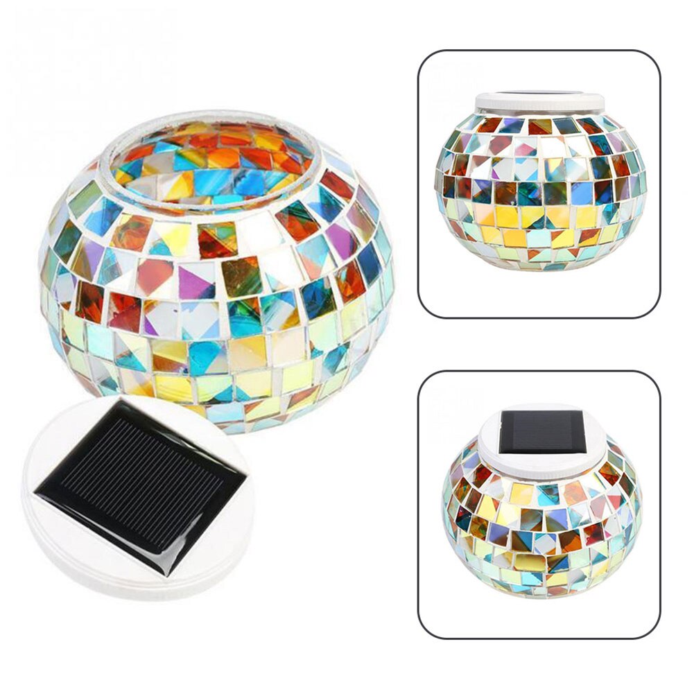 Solar LED Light Outdoor Solar Lamps Glass Mosaic B... – Grandado