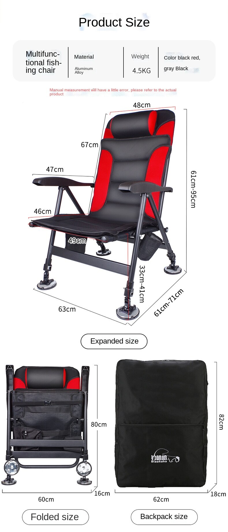 Fishing Chair Outdoor Beach Chair Foldable Fishing... – Vicedeal