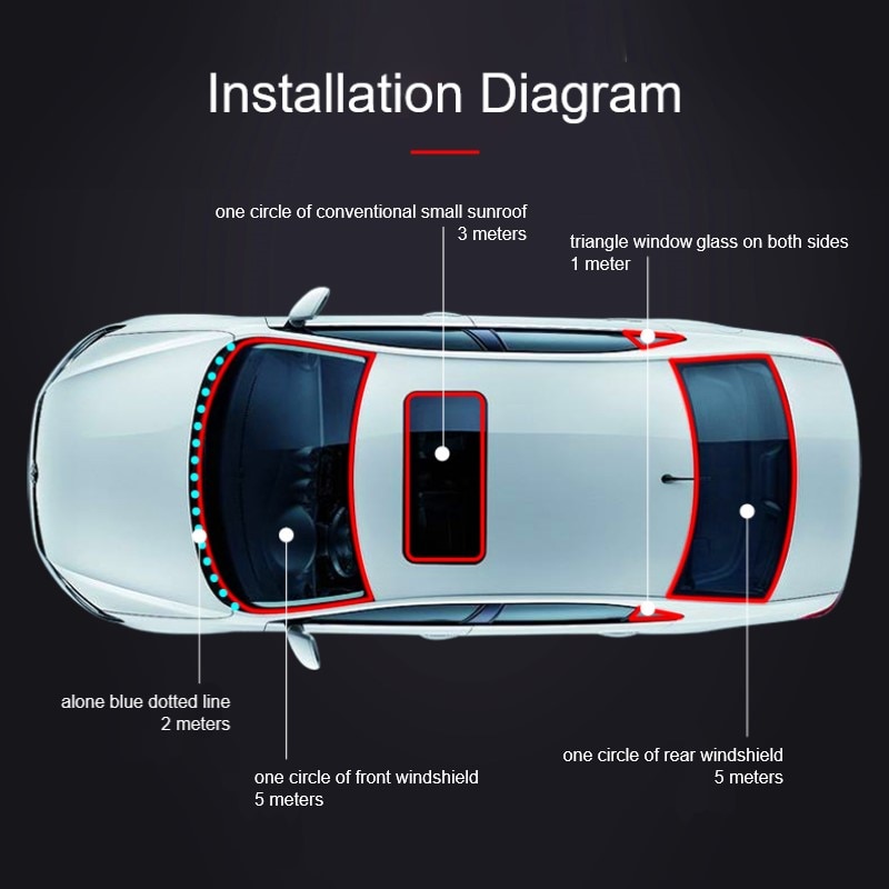Car Sealing Strip for Front Windshield Panel EPDM ... – Vicedeal