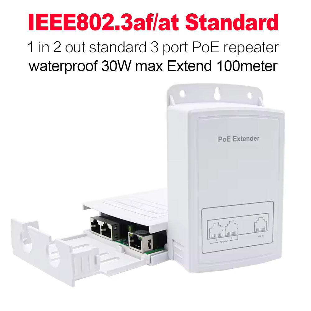 2 Port POE Extender 100Mbps with IEEE 802.3af Stan... – Vicedeal