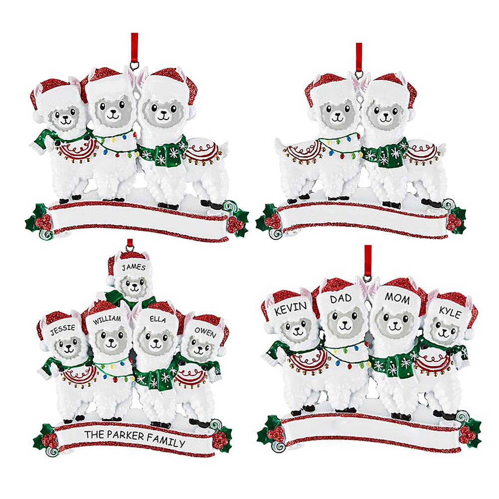 Cute Christmas Tree Ornaments Family Of Alpaca Chr... – Grandado