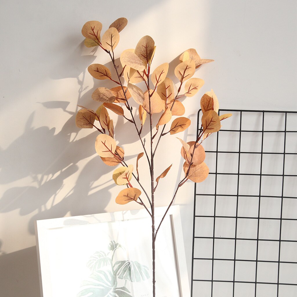 Artificial Leaves Branch Retro Green Silk Eucalypt... – Vicedeal