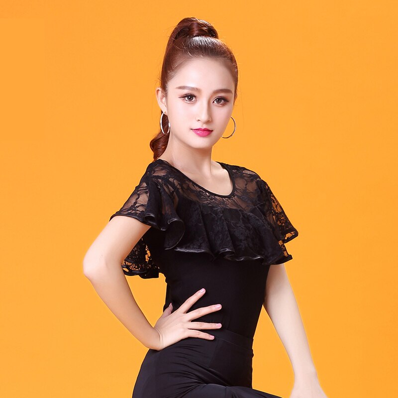 Lace flowers short sleeve Modern Latin dance cloth... – Vicedeal