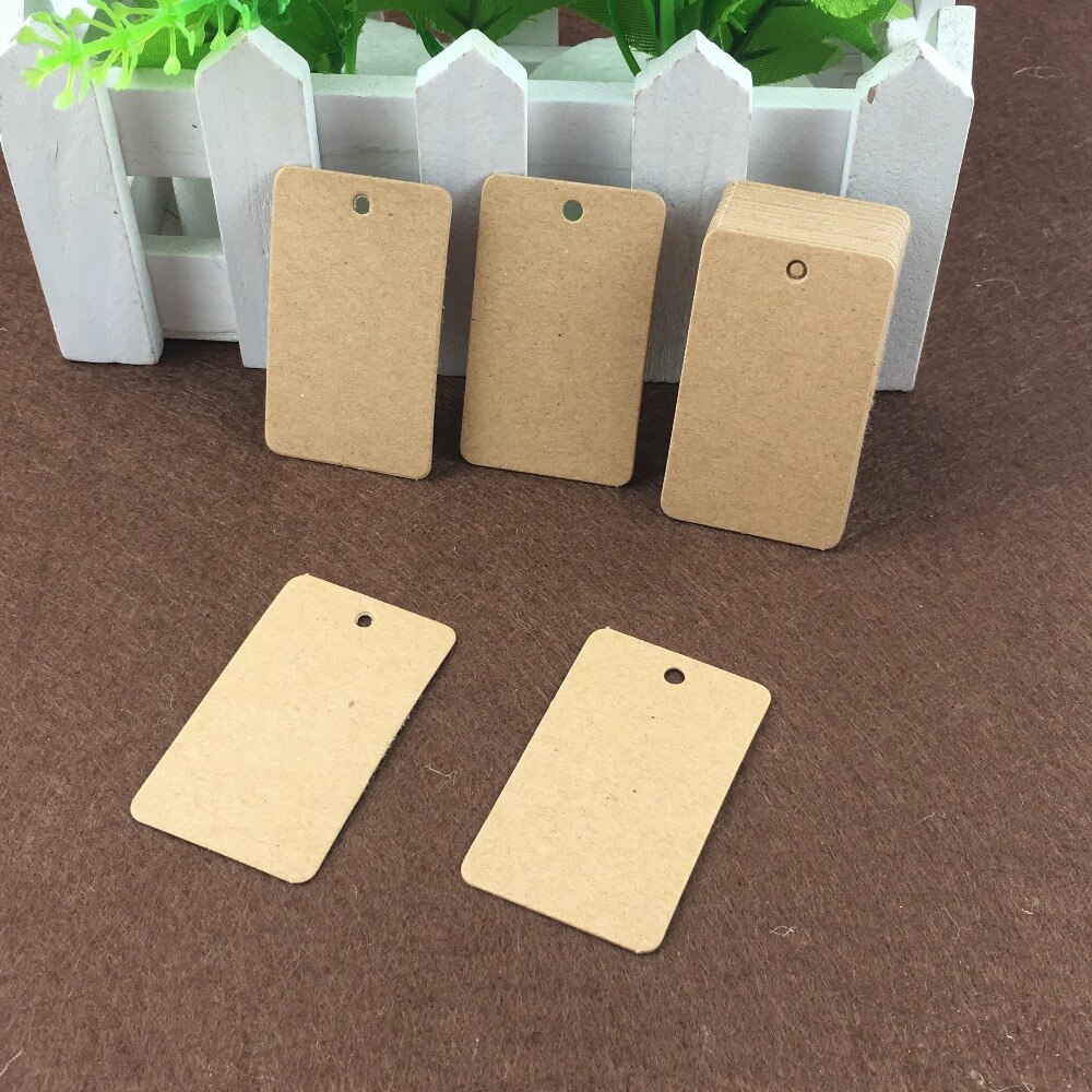 200 pcs Blank Kraft Tag + 200 pcs touw, papier Tag... – Grandado