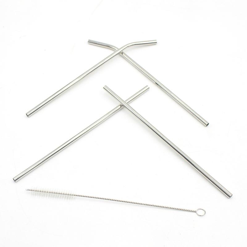 304 Rvs Rietjes Rechte Gebogen Rietje Met Case Rei... – Grandado