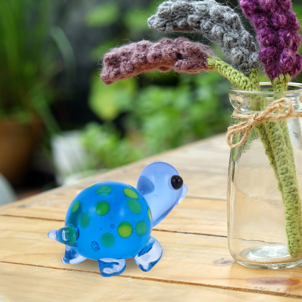 Tiny Turtle Colorful Glass Turtles Ornaments Micro... – Grandado