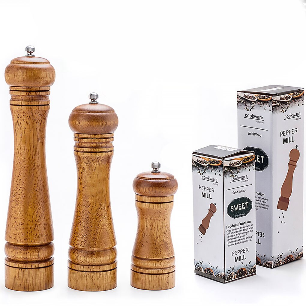 Pepper Mills Solid Wood Pepper Mill with Strong Ad... – Grandado