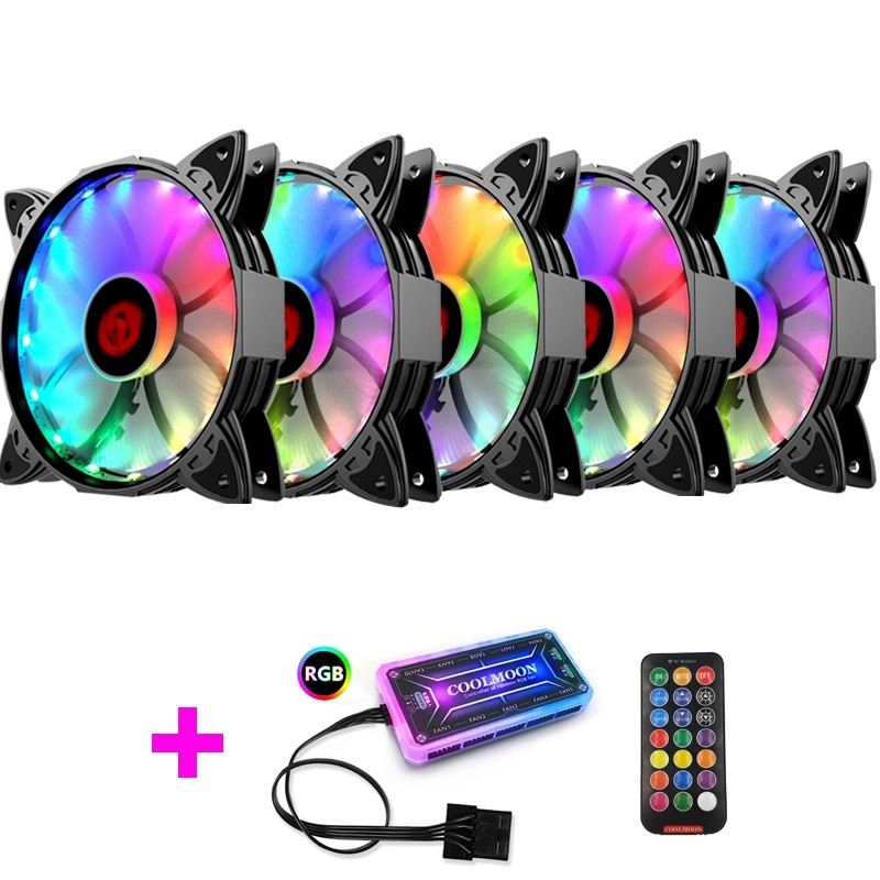 Coolmoon hupo computer sag pc køleventilator rgb j... – Grandado